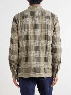 Folk Patch Checked Cotton-blend Seersucker Shirt