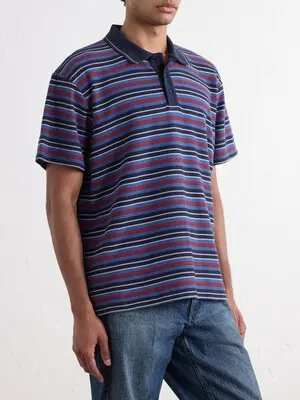 Rag & Bone Striped Cotton-piqué Polo Shirt