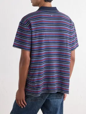 Rag & Bone Striped Cotton-piqué Polo Shirt