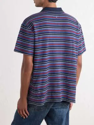 Rag & Bone Striped Cotton-piqué Polo Shirt