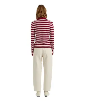 Chinti & Parker Wool-cashmere Stripe Collared Sweater