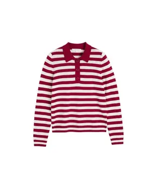 Chinti & Parker Wool-cashmere Stripe Collared Sweater