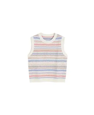 Chinti & Parker Fair Isle Wool Cashmere V-neck Tank