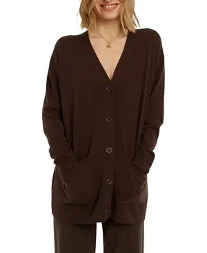 Chinti & Parker Long Wool-cashmere Cardigan - Chocolate