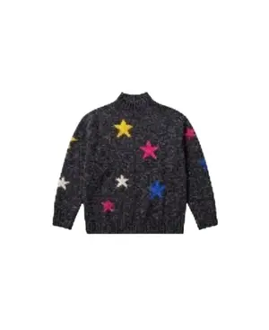 Chinti & Parker Wool-cashmere Blend Star Roll Neck Sweater - Black