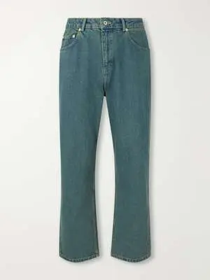 Folk Barrel-leg Jeans - Green