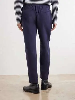 Folk Drawcord Assembly Straight-leg Brushed Cotton Trousers