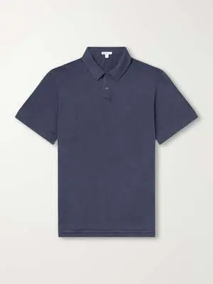 JAMES PERSE Slim-fit Supima Cotton-jersey Polo Shirt - Blue