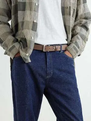 Folk Curve 2.5cm Leather Belt