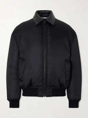 Balenciaga Coccon Leather-trimmed Padded Shell Bomber Jacket