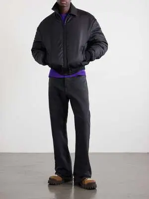 Balenciaga Coccon Leather-trimmed Padded Shell Bomber Jacket