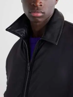 Balenciaga Coccon Leather-trimmed Padded Shell Bomber Jacket