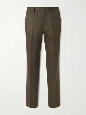 Sunspel Straight-leg Wool Brushed Trousers