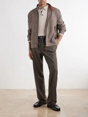 Sunspel Straight-leg Wool Brushed Trousers