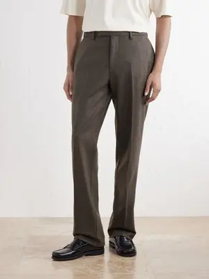 Sunspel Straight-leg Wool Brushed Trousers
