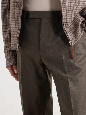 Sunspel Straight-leg Wool Brushed Trousers