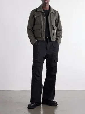 Rick Owens Tower Alice Mélange Wool Bomber Jacket - Gray