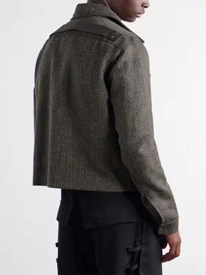 Rick Owens Tower Alice Mélange Wool Bomber Jacket - Gray