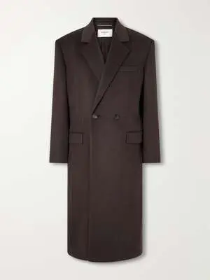Saint Laurent Double-breasted Felted-wool Coat - Brown