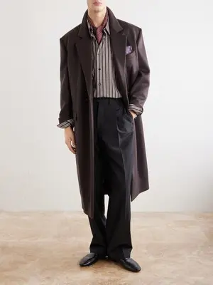 Saint Laurent Double-breasted Felted Wool Coat