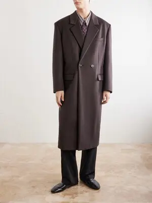 Saint Laurent Double-breasted Felted Wool Coat