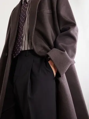Saint Laurent Double-breasted Felted Wool Coat