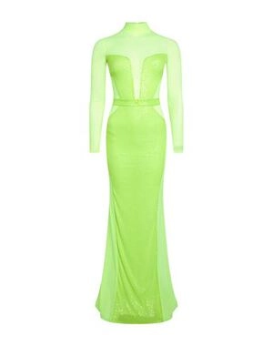 Elisabetta Franchi Maxi Dress Lime Size Polyamide, Elastane