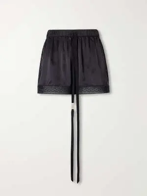 ANN DEMEULEMEESTER Anda Lace-trimmed Silk-satin Shorts