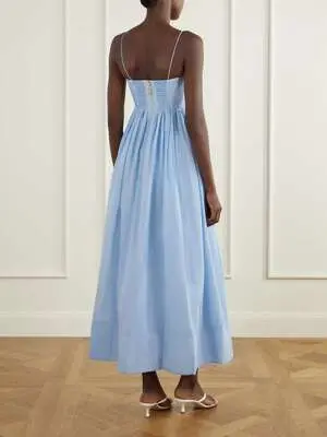 Aje Rosie Cotton And Silk-blend Poplin Maxi Dress