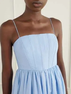 Aje Rosie Cotton And Silk-blend Poplin Maxi Dress