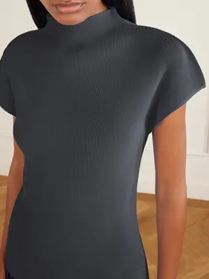 Issey Miyake Mist Plissé Blouse - Gray