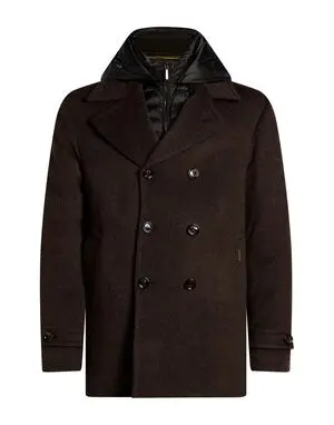 MOORER Coat Chocolate Size Wool, Cashmere