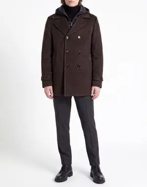 MOORER Coat Chocolate Size Wool, Cashmere