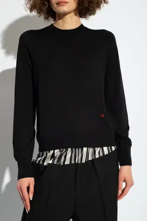 Victoria Beckham Logo-embroidered Merino Wool Jumper