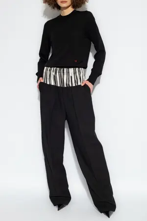 Victoria Beckham Logo-embroidered Merino Wool Jumper