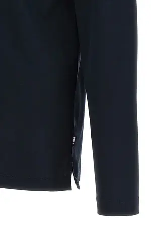 Hugo Boss Logo Patch Long-sleeved Polo Shirt - Black