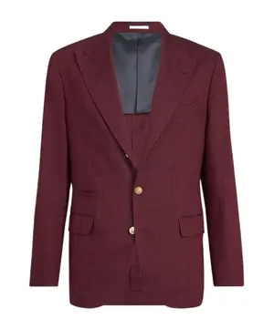 Brunello Cucinelli Chevron Peak-lapels Blazer