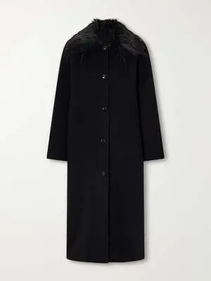 Loulou De Saison Plush-trimmed Wool And Cashmere-blend Coat