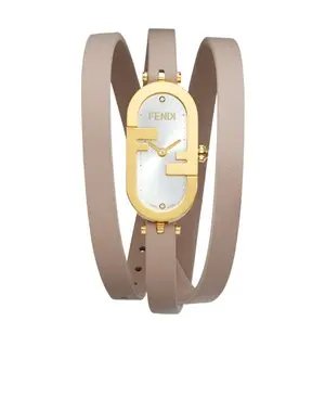 Fendi O'lock Oval Double-strap Watch - Nude