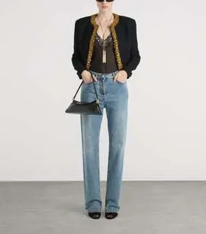 Balmain Tweed Beaded-trim Blazer