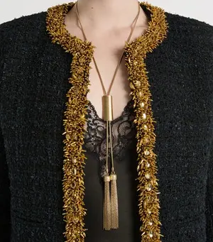 Balmain Tweed Beaded-trim Blazer