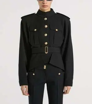 Balmain Virgin Wool Belted Jacket