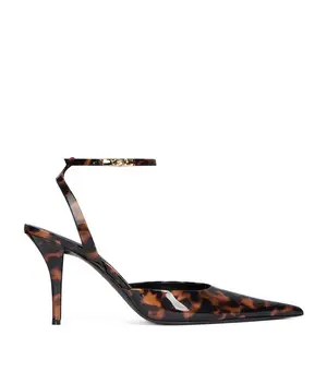 Balmain Tortoiseshell Effect Leather Print Pumps