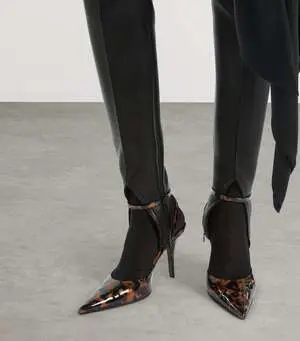 Balmain Tortoiseshell Effect Leather Print Pumps