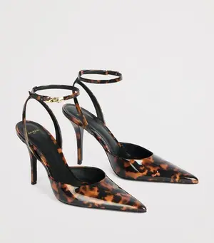Balmain Tortoiseshell Effect Leather Print Pumps