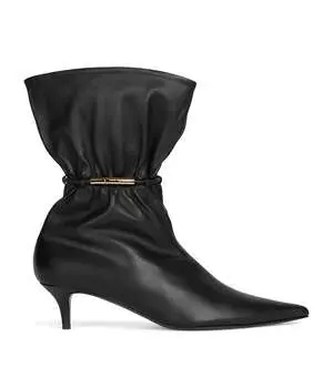 Balmain Lambskin Sphynx Ankle Boots - Black