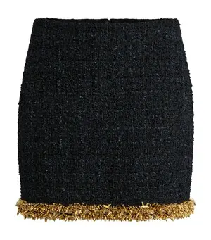 Balmain Tweed Beaded-hem Mini Skirt