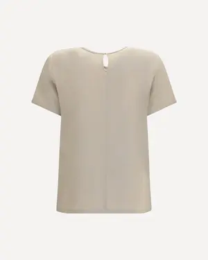 Max Mara Pagano Embroidered Logo Pocket T-shirt - Beige