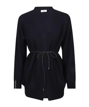 Peserico Long-sleeved Belted Cardigan