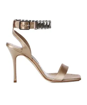Manolo Blahnik Crystal Ankle-strap Heeled Sandals